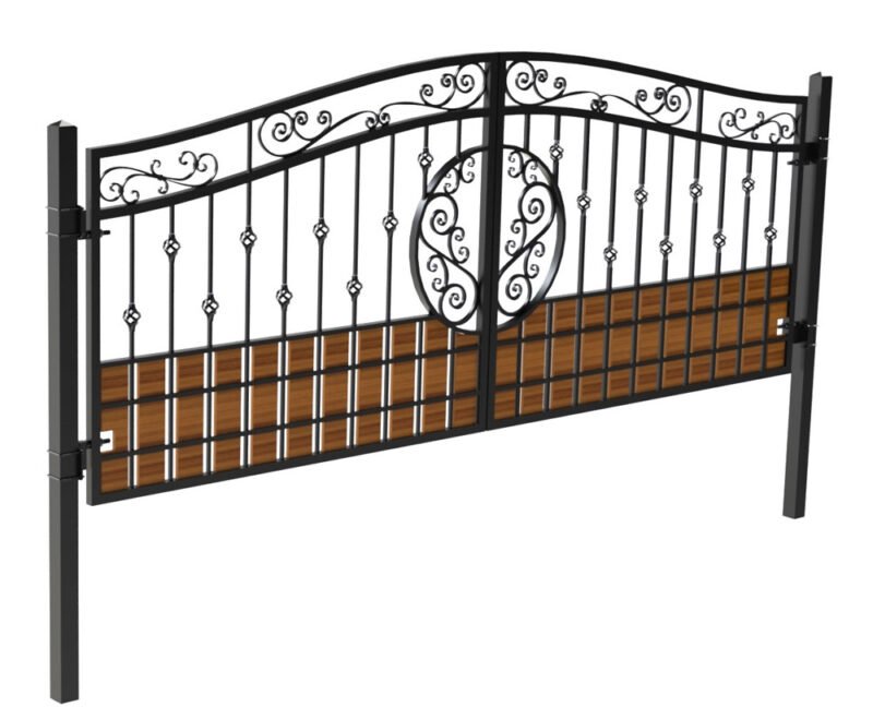 Driveway Double Swing Gates Vintage Style 01